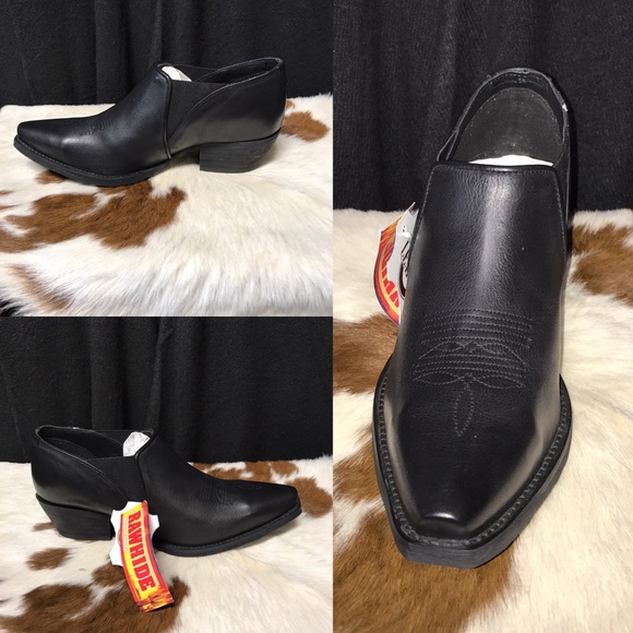 Abilene Boot Co | Shoes | Rawhide By Abilene Black Leather Shoeboot ...